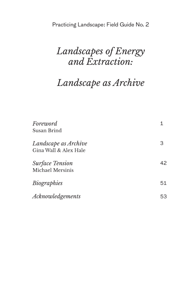 Landscape as Archive – Reading Landscape
